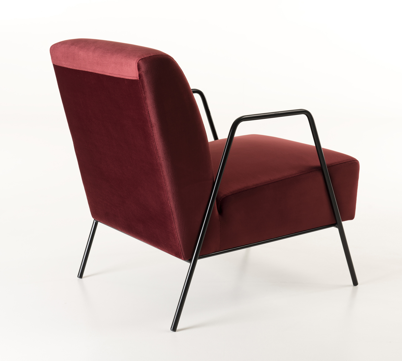 Fauteuil velours rouge bordeaux pieds métal STOCKHOLM | Fauteuils ...