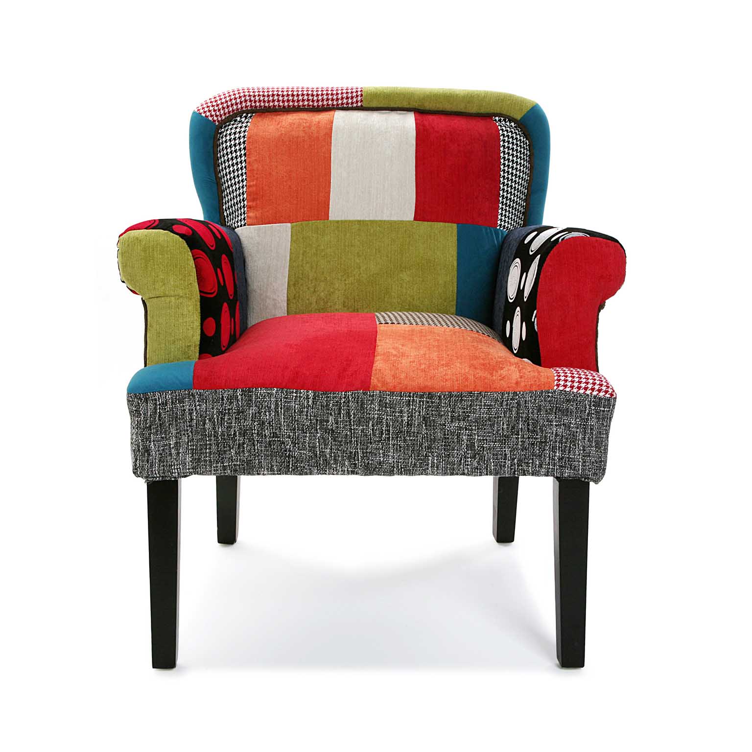 Fauteuil Club en tissu à motif Patchwork coloré 72x71x89cm BARCELONE ...