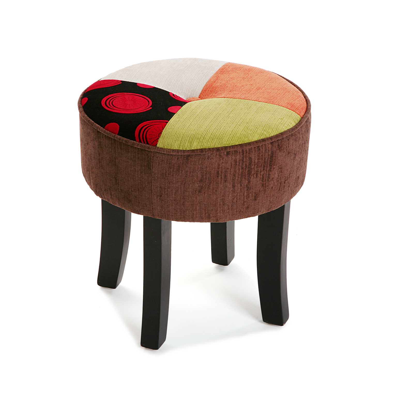 Tabouret / Pouf rond en tissu à motif Patchwork coloré D35xH35cm ...