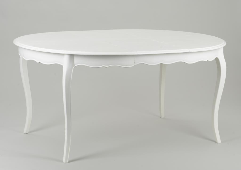 Table ronde extensible 120/160 cm Acajou crème antique romantique ...