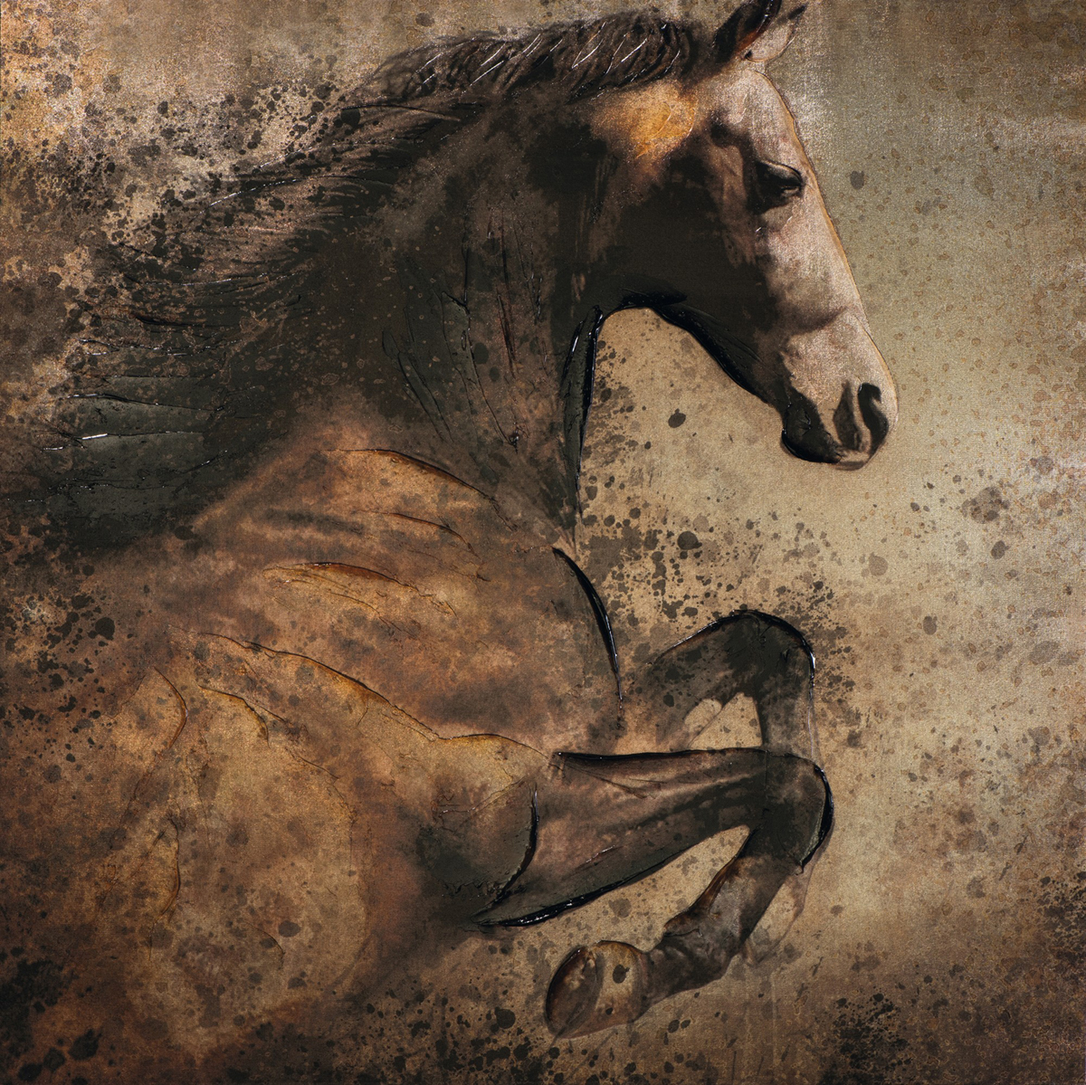 Tableau Cheval 100x100 Peinture acrylique | Tableaux / Toiles | Pier Import