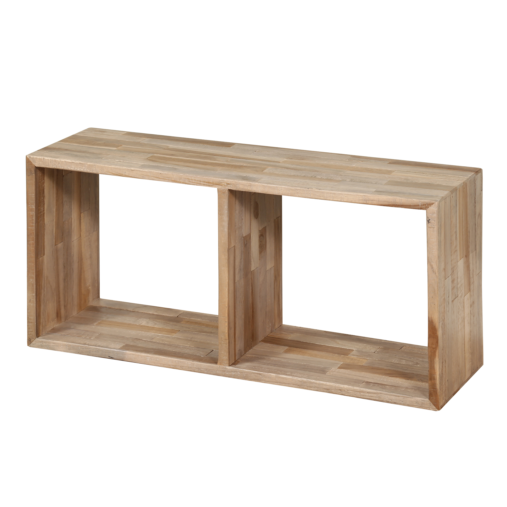 Etagère cube bois de teck recyclé finition vieillie 65 cm JAVA ...