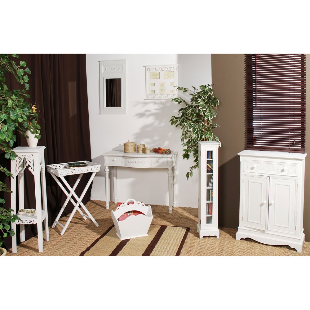 Console blanche romantique avec tiroirs 98cm LISE | Consoles | Pier Import