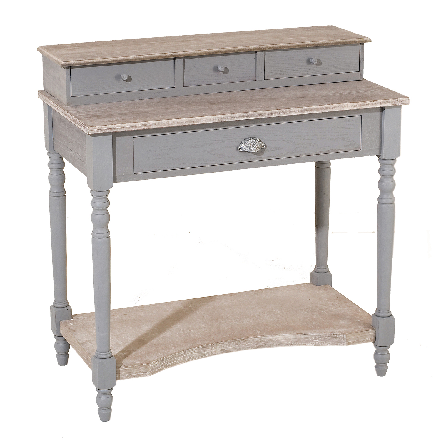 Bureau secrétaire bois gris bicolore 85cm CALIE | Bureaux | Pier Import
