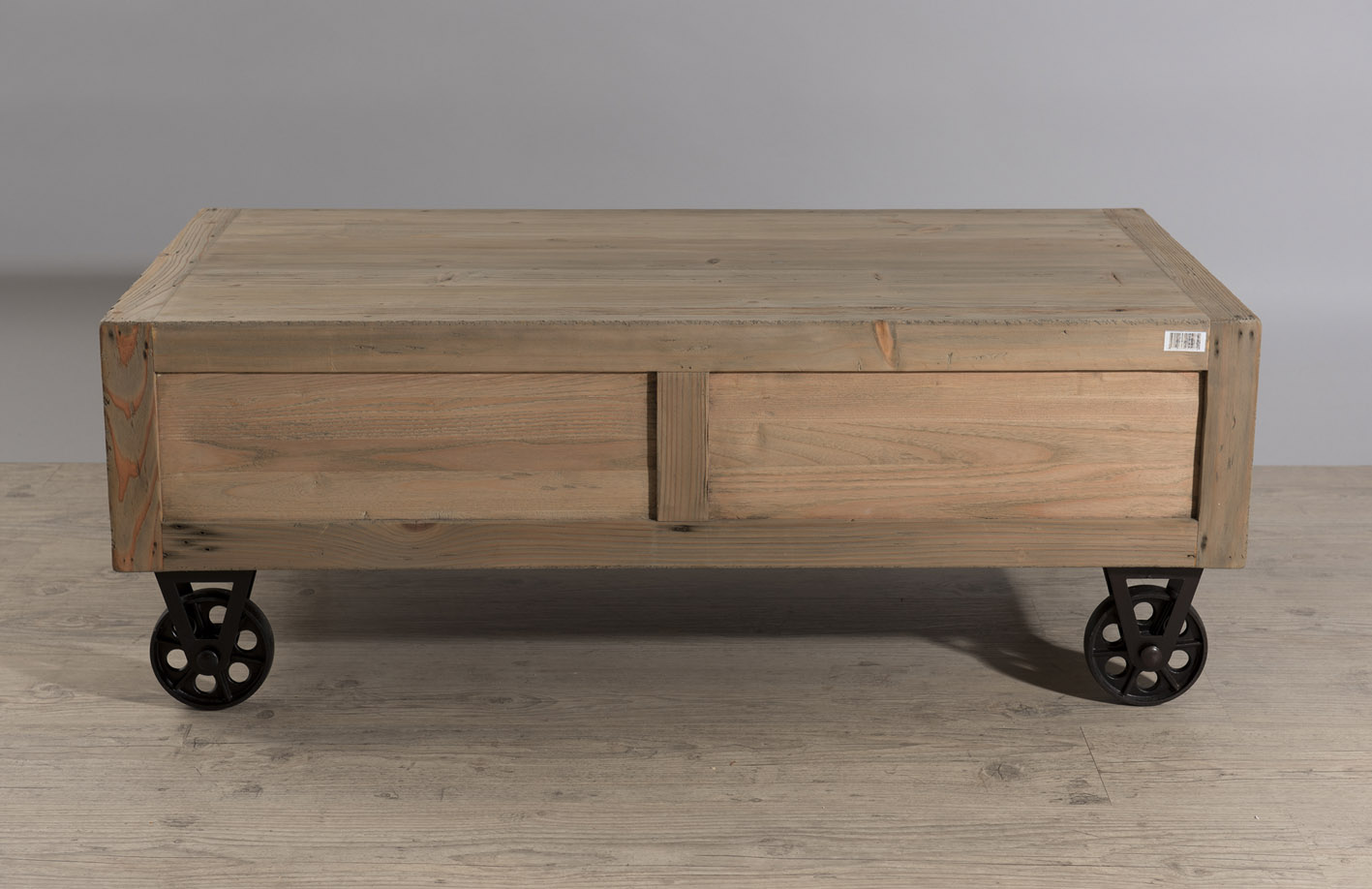 Table basse à roulettes métal, 2 tiroirs, en Pin 110x60,5x40,5cm ...