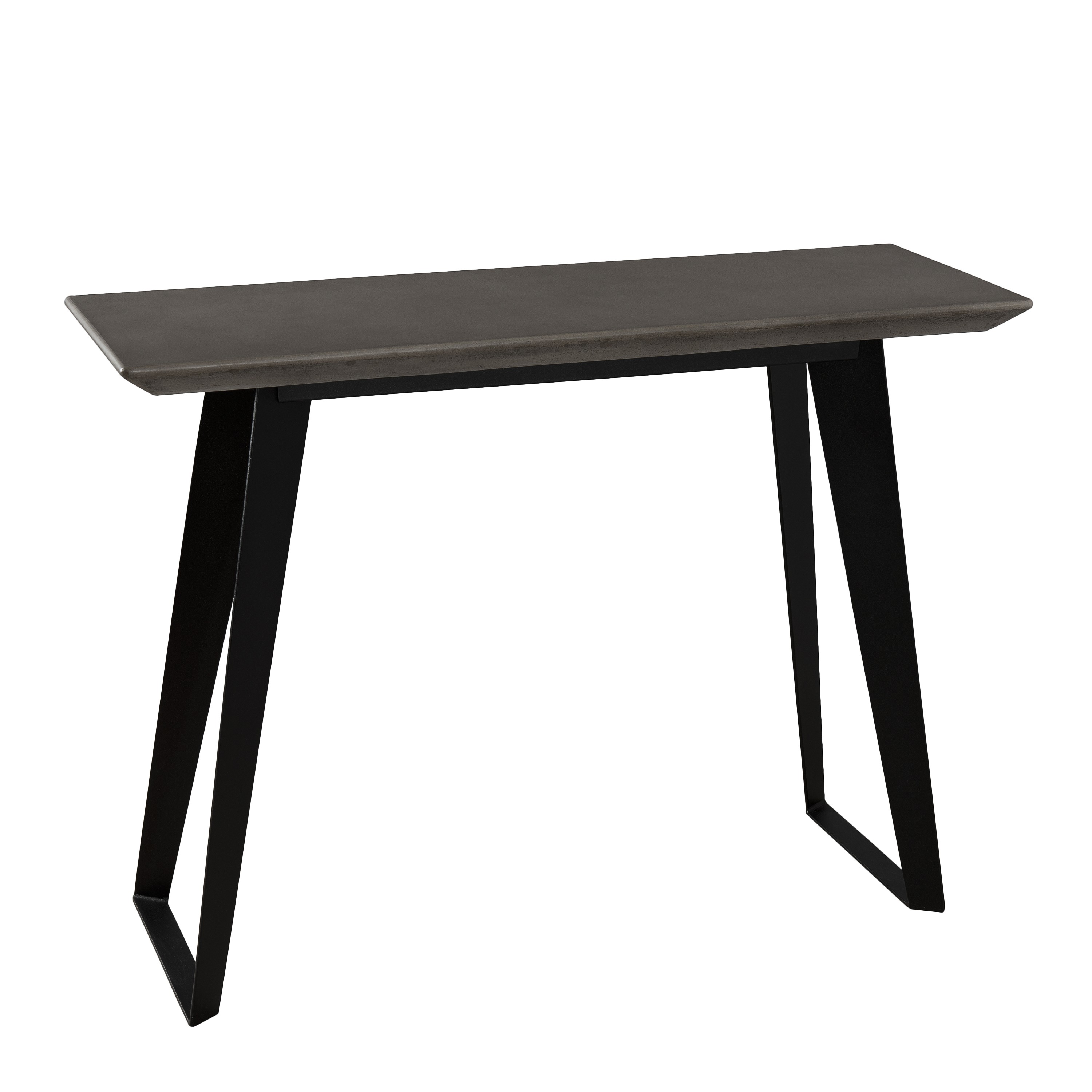 Console plateau Béton gris foncé et pieds métal noir 110x38x80cm NEAL ...