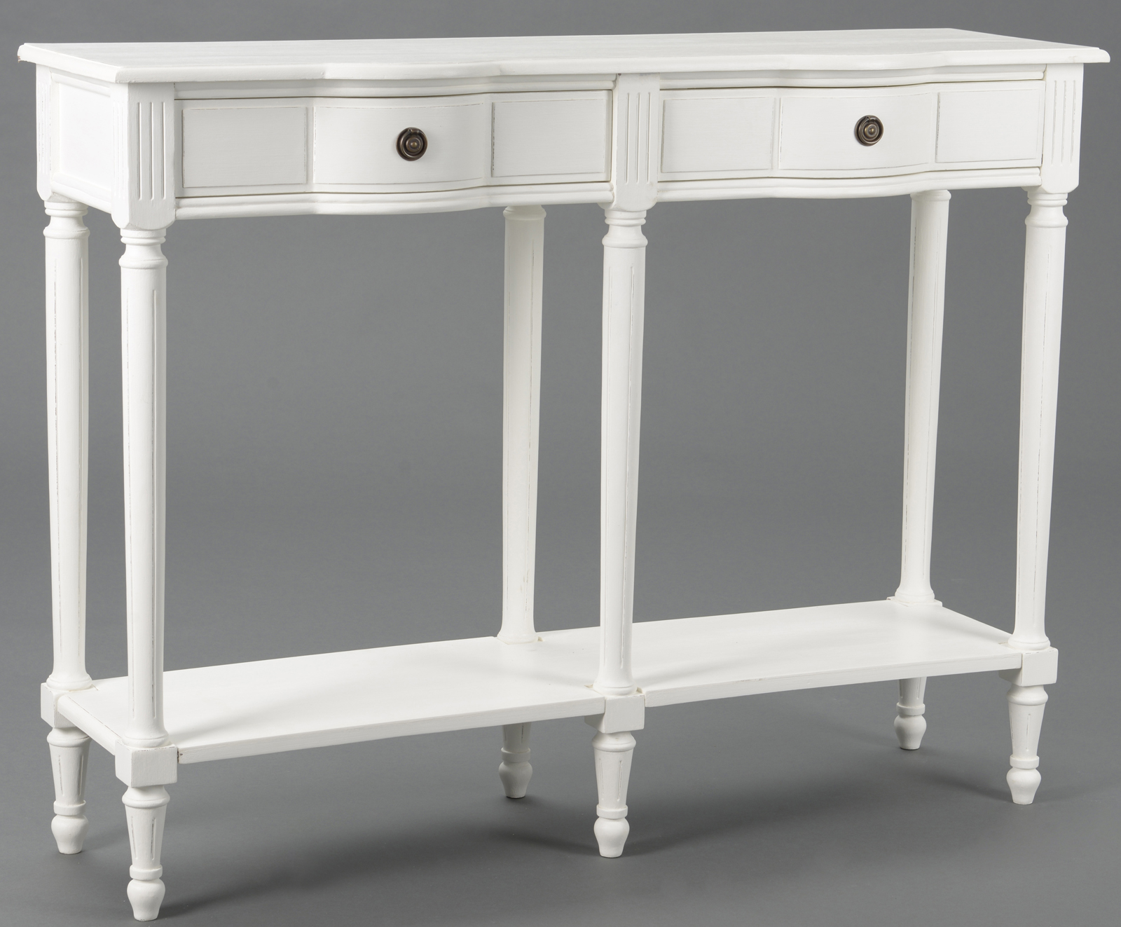 Console Classique Chic 2 tiroirs AGATHE L 120 X P 35 X H 90 Blanc ...