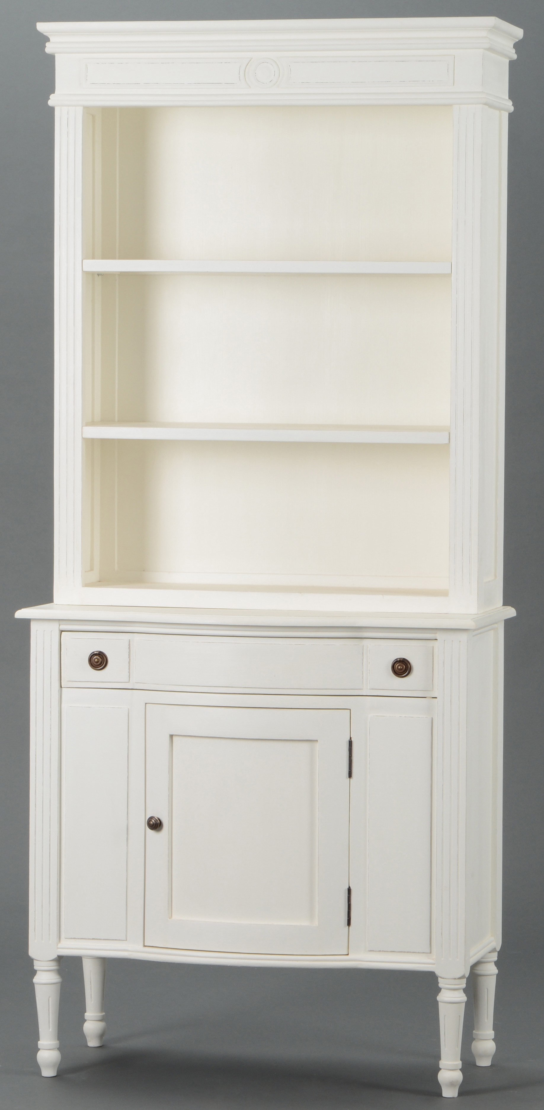 Meuble 2 corps Classique Chic 3 niveaux AGATHE L80 X P40 X H180 Blanc ...
