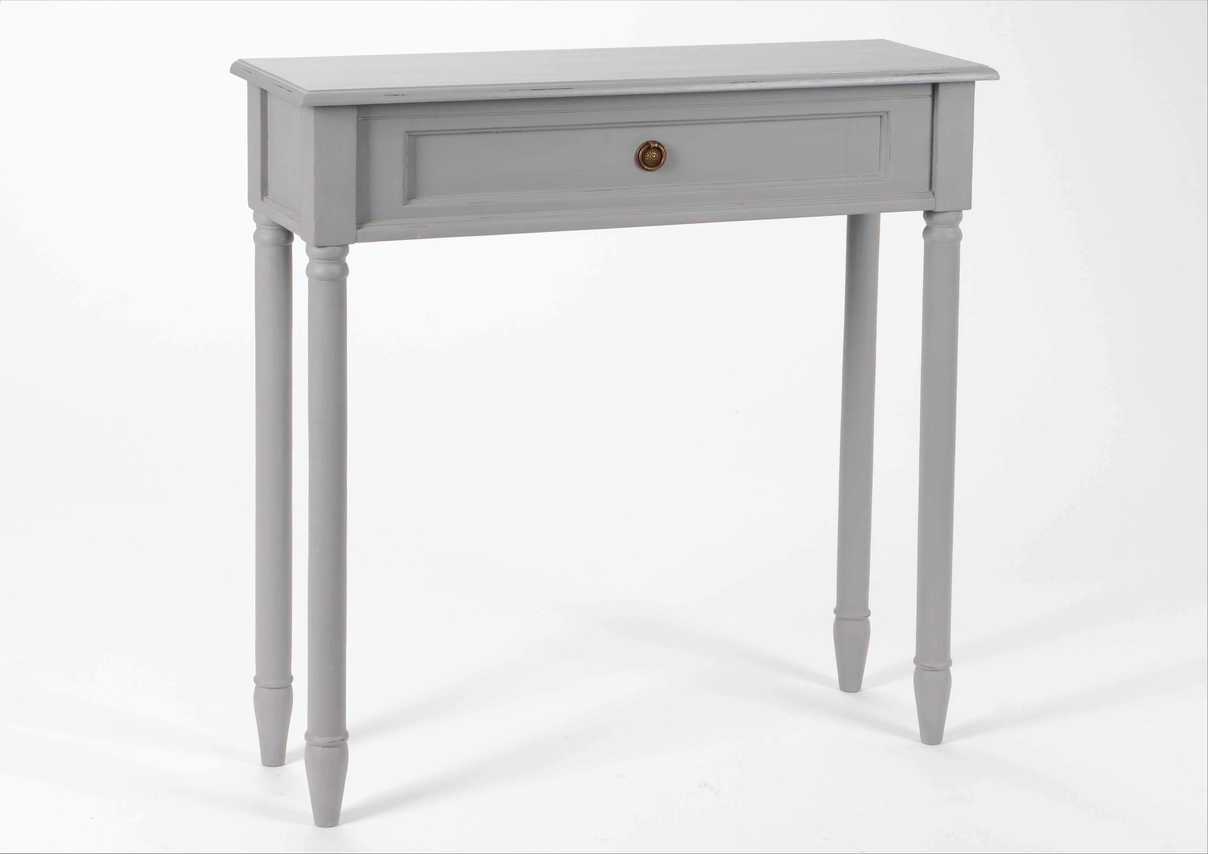 Console chic en bois patiné gris BRICE L80 X P25 X H80cm AMADEUS ...