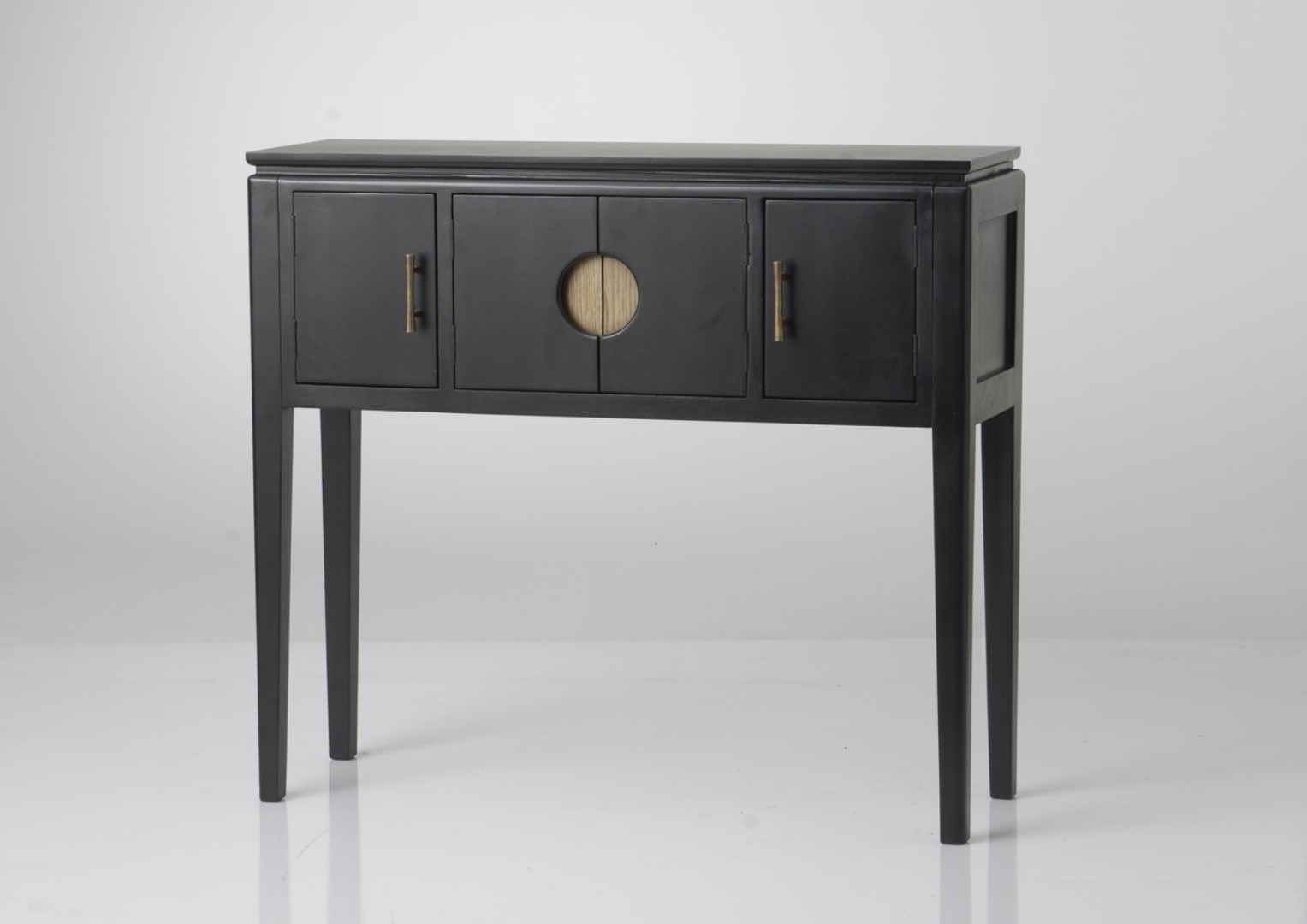 Console Chinoise noire 4 portes 95x30x85cm | Consoles | Pier Import