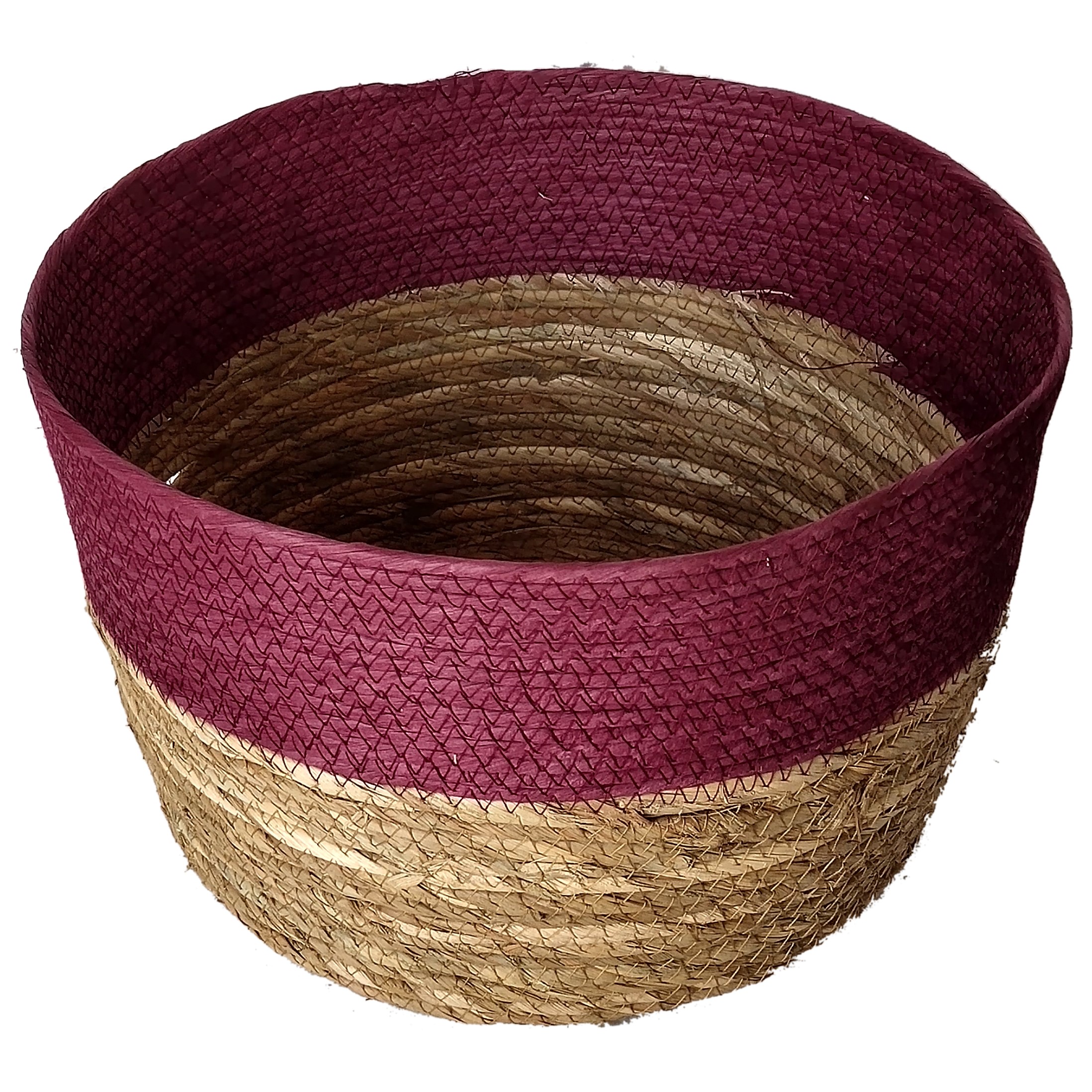 Panier rond tressé magenta naturel | Paniers / Boîtes de rangement ...