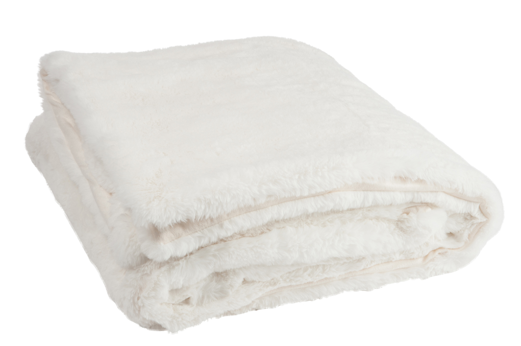 Plaid doux blanc en fausse fourrure 130x180cm | Plaids / Jetés | Pier ...
