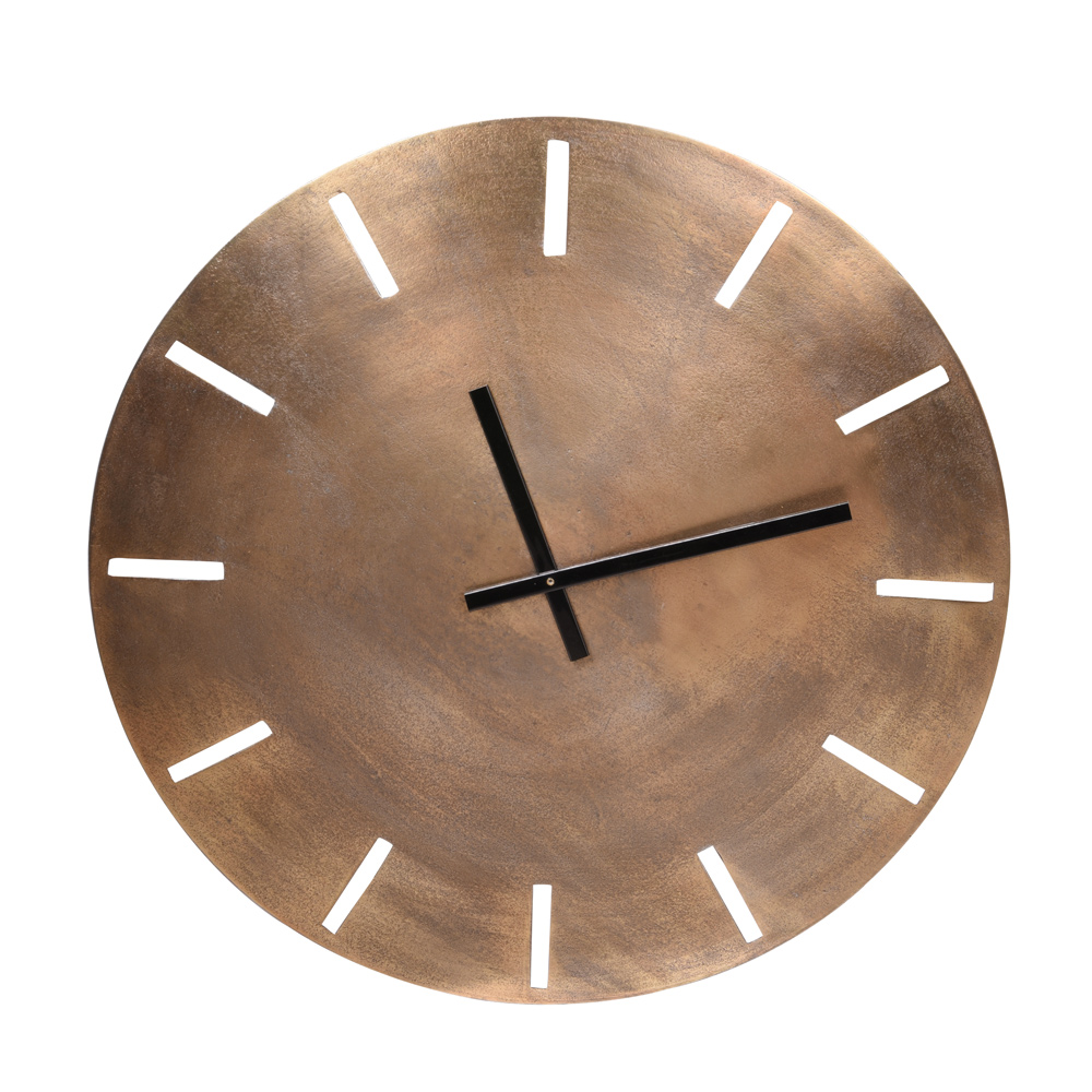 Horloge murale métal doré D 58 cm | Horloges | Pier Import