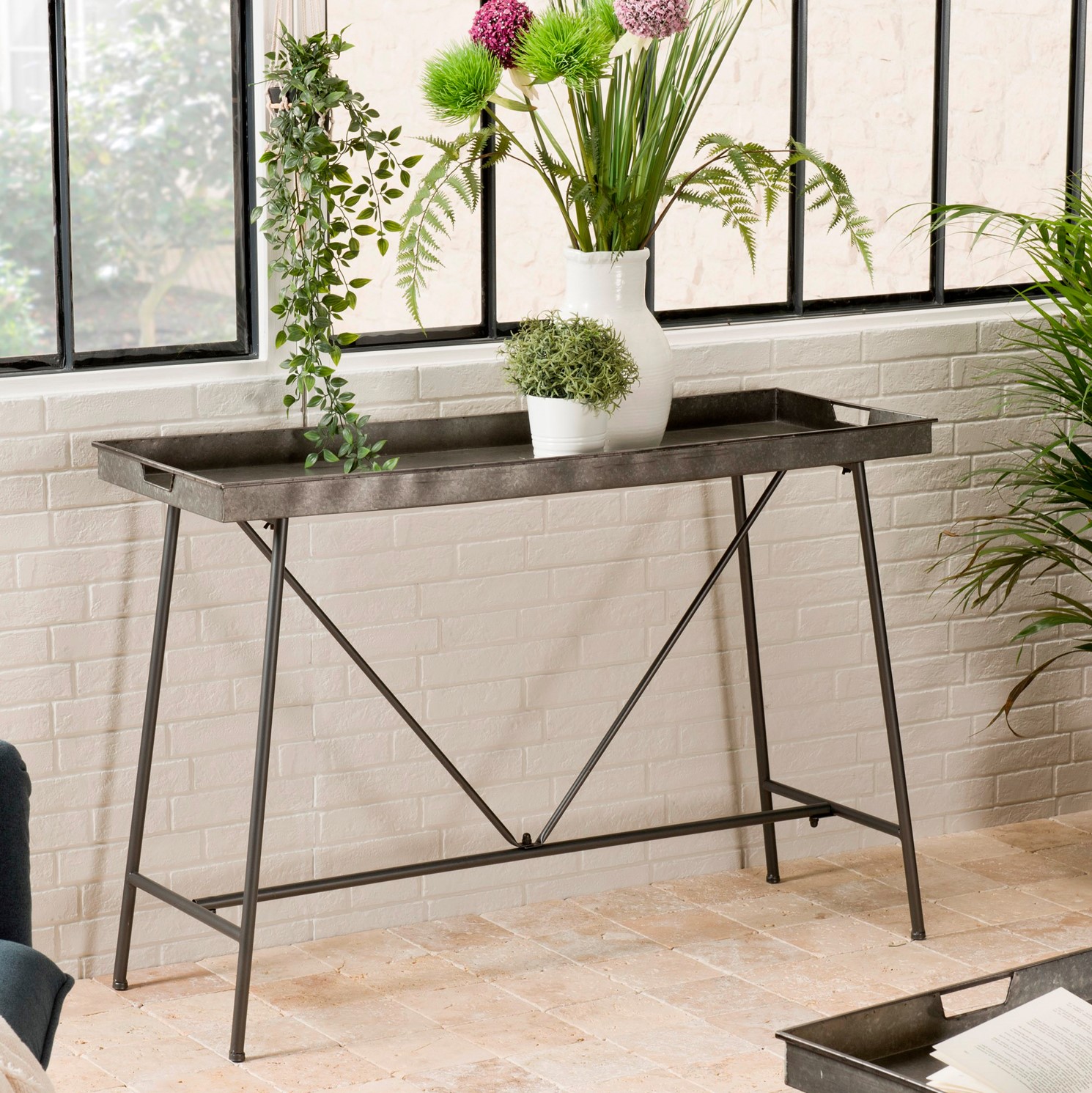 Console industrielle métal zinc BOSTON | Consoles | Pier Import