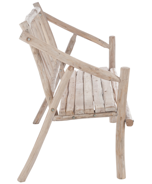 Banc rustique 2 places en bois naturel 113x67x87cm | Bancs | Pier Import