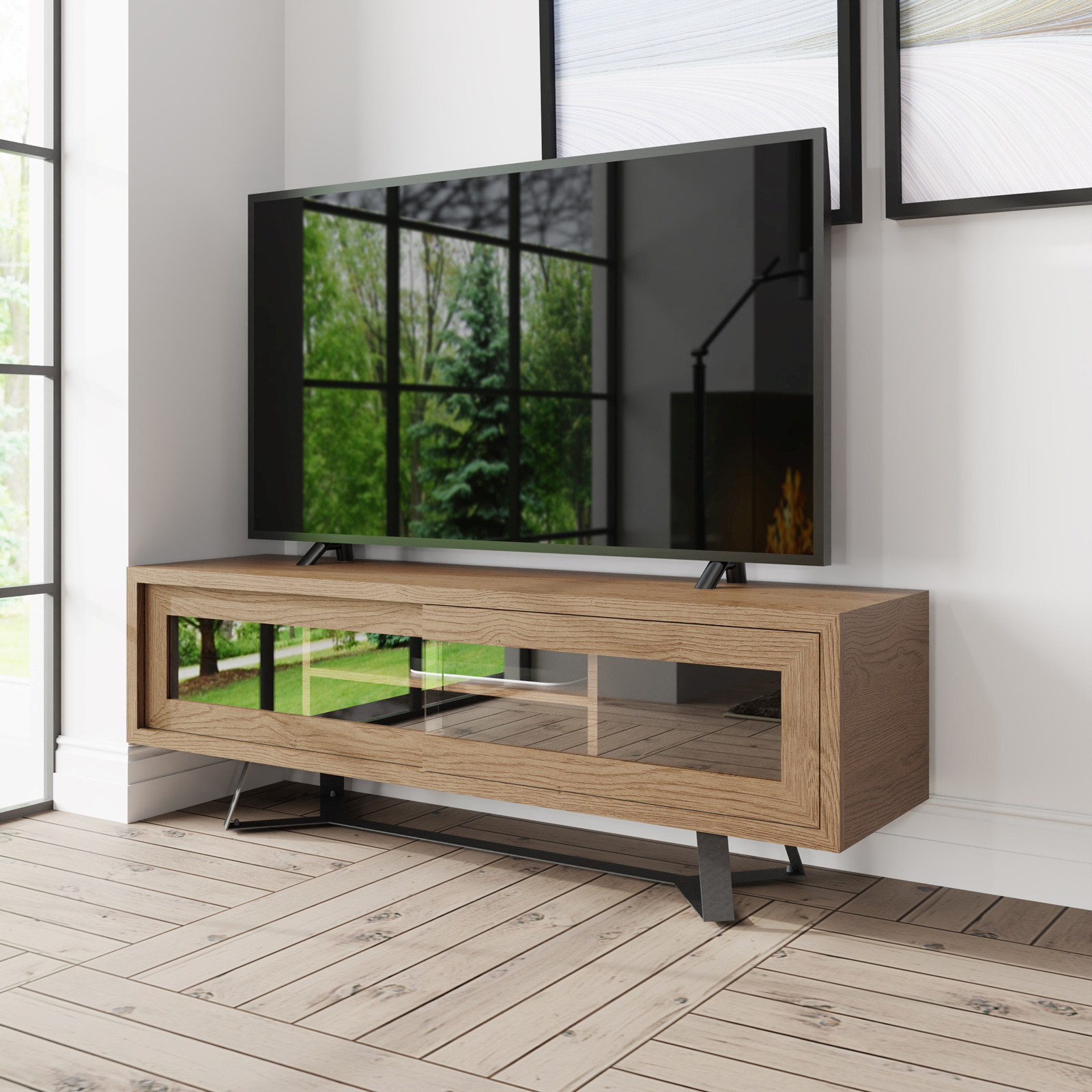 Banc tv moderne en chêne PIANA | Meubles TV | Pier Import