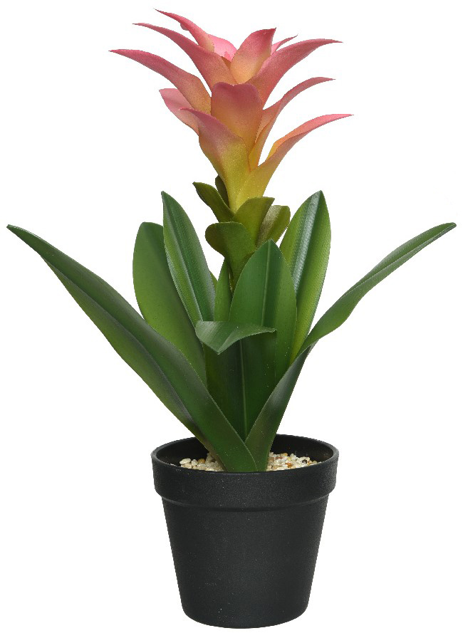 Bromélia rose en pot H40cm | Fleurs / Plantes artificielles | Pier Import