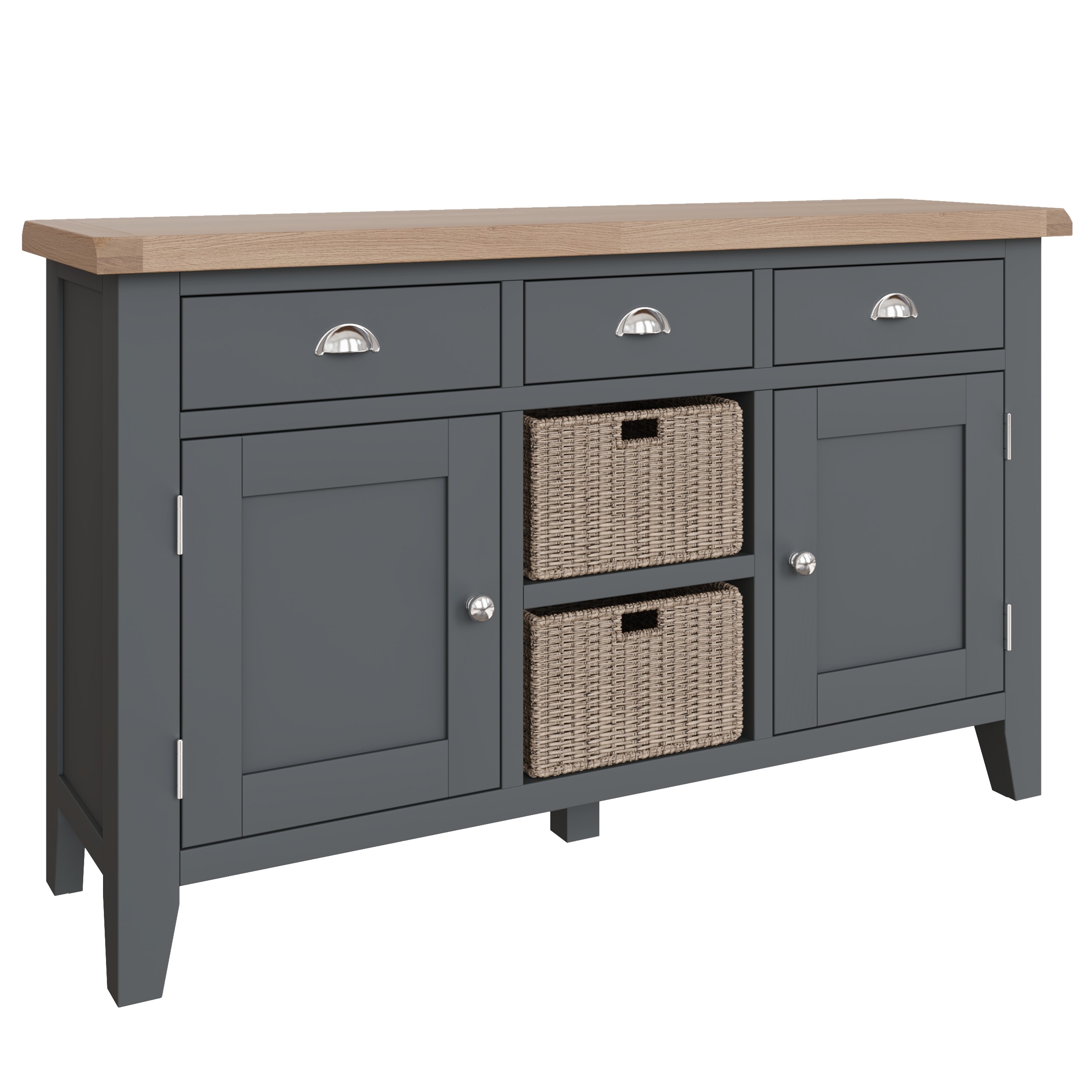 Buffet en bois finition charbon 2 paniers COVENTRY | Buffets / Bahuts ...