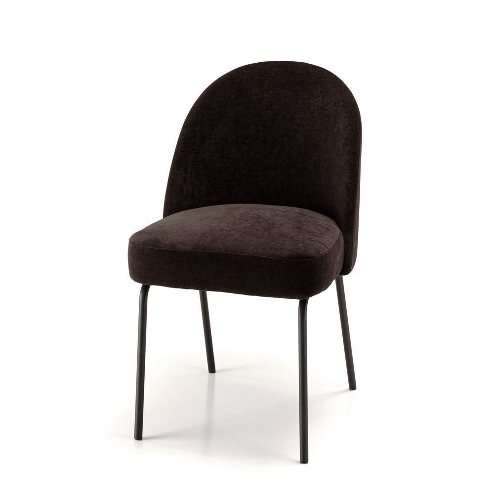 Chaise moderne tissu noir pieds métal (lot de 2) TIM | Chaises | Pier ...