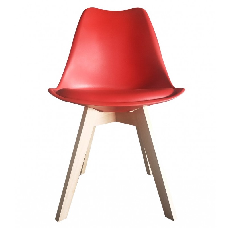 Chaise scandinave rouge TONY2 (lot de 2) | Chaises | Pier Import