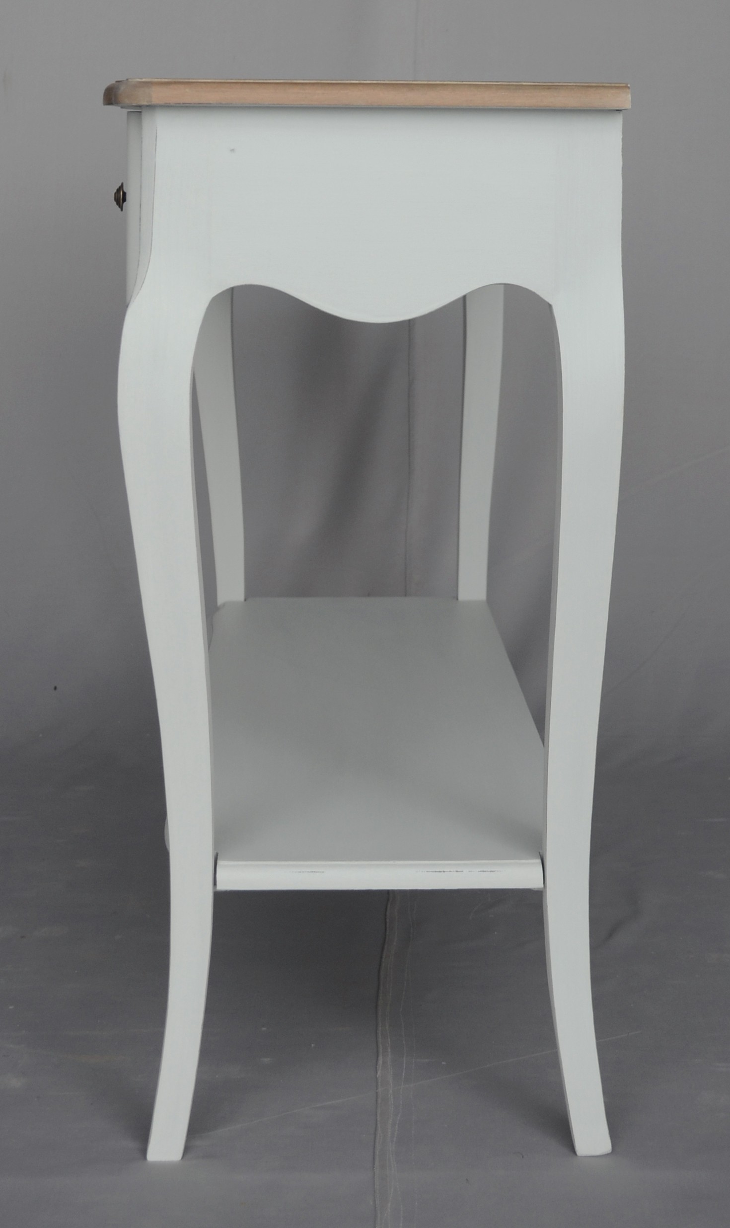 Console bicolore patine grisée, shabby chic, 2 plateaux 1 tiroir ...