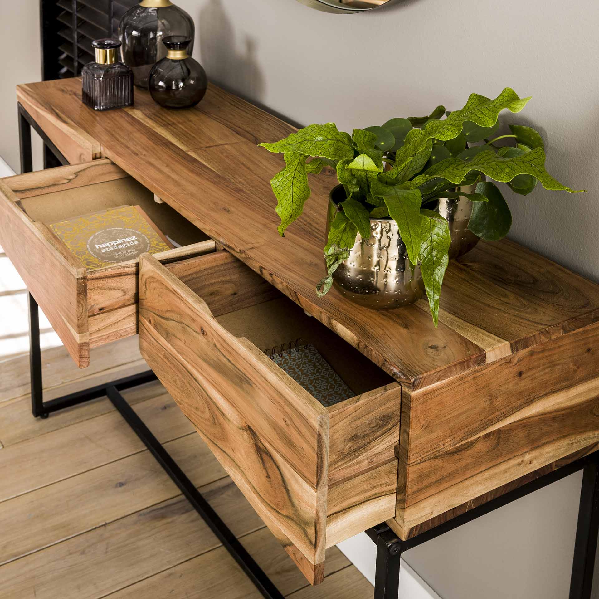 Console d'entrée moderne 2 tiroirs MELBOURNE | Consoles | Pier Import