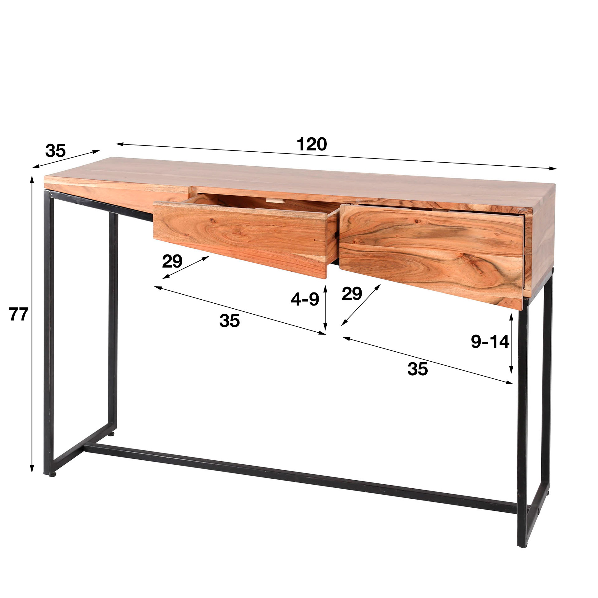 Console d'entrée moderne 2 tiroirs MELBOURNE | Consoles | Pier Import
