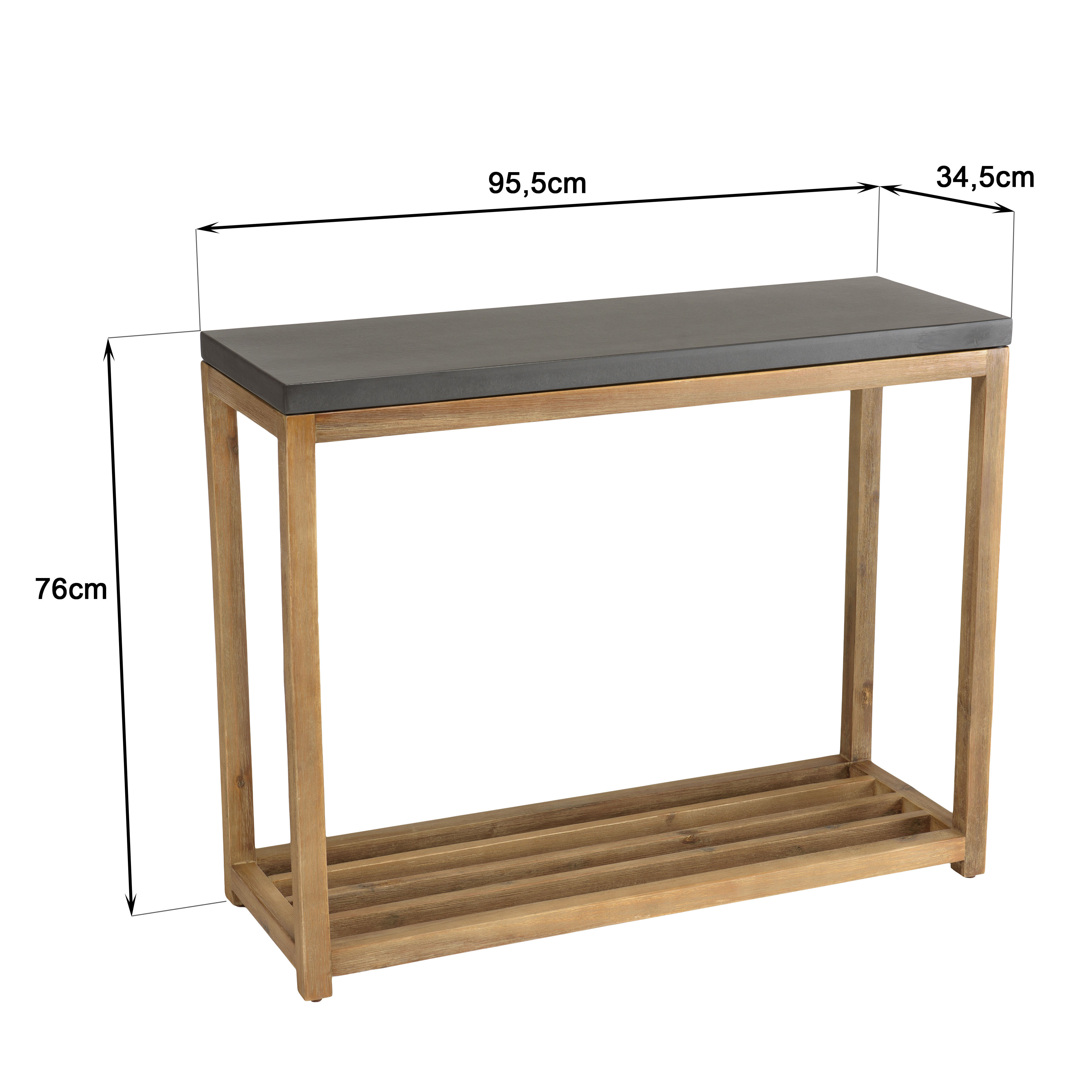 Console pour jardin bois et résine effet béton 95,5 cm HERCULE | Tables ...