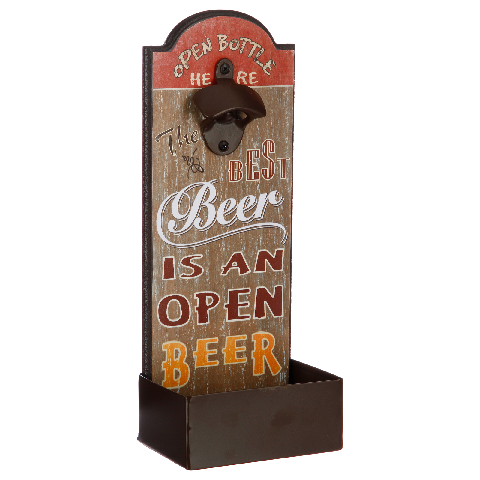 Décapsuleur à poser avec réceptacle 36x14cm - "Best beer" clair ...