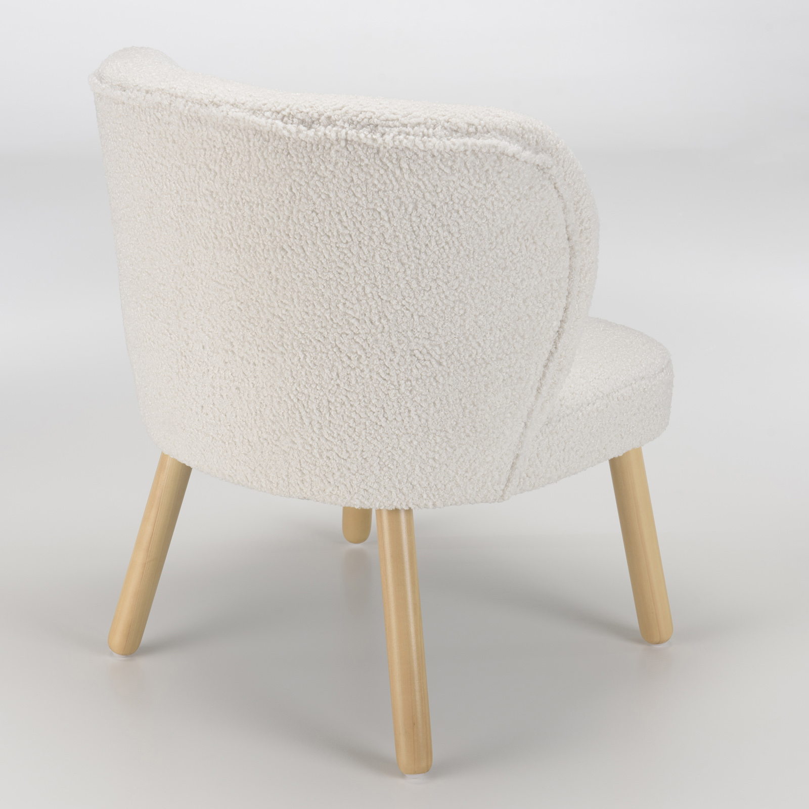 Fauteuil en tissu blanc à bouclette TIM | Fauteuils | Pier Import