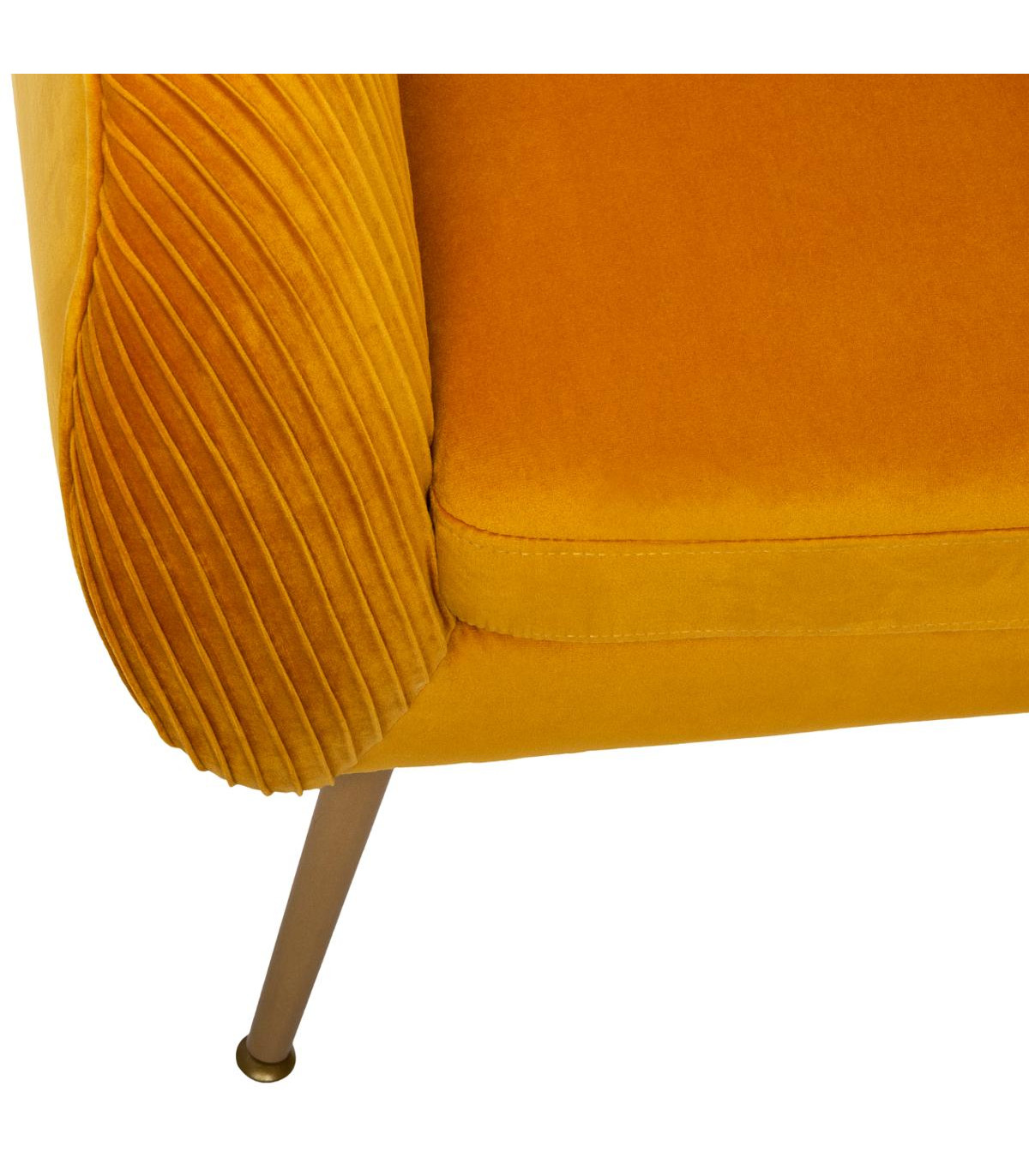 Fauteuil moutarde en velours plissé | Fauteuils | Pier Import