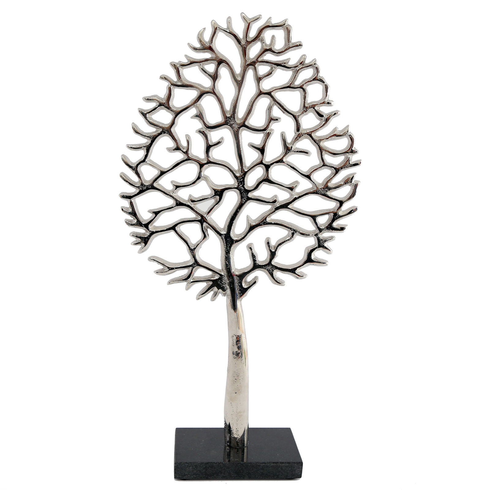 Figurine arbre en métal argenté pied marbre 44 cm | Figurines / Statues ...