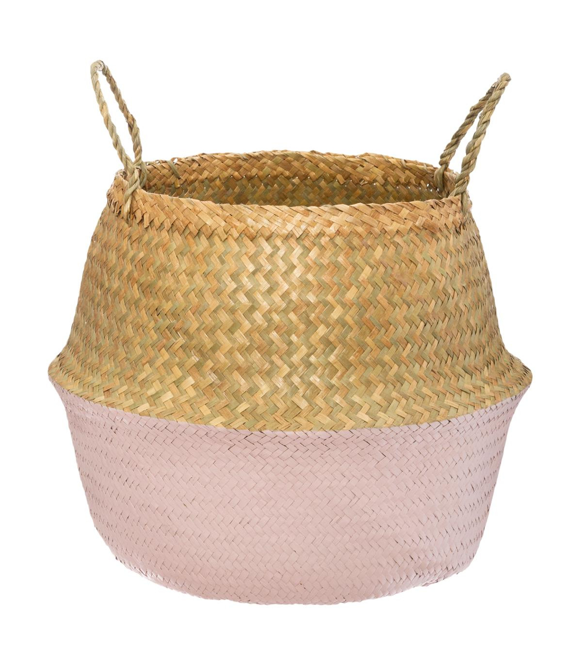 Panier à anses en roseau bicolore tons rose M1 | Paniers / Boîtes de ...