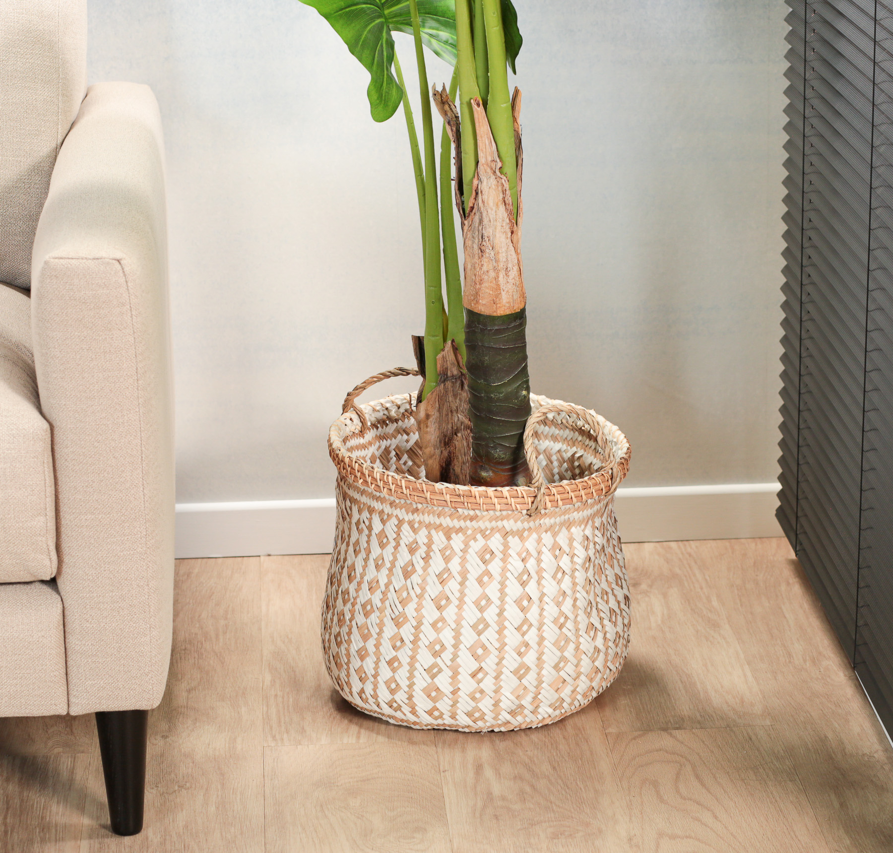 Panier rond blanc 40x40x30cm | Paniers / Boîtes de rangement | Pier Import