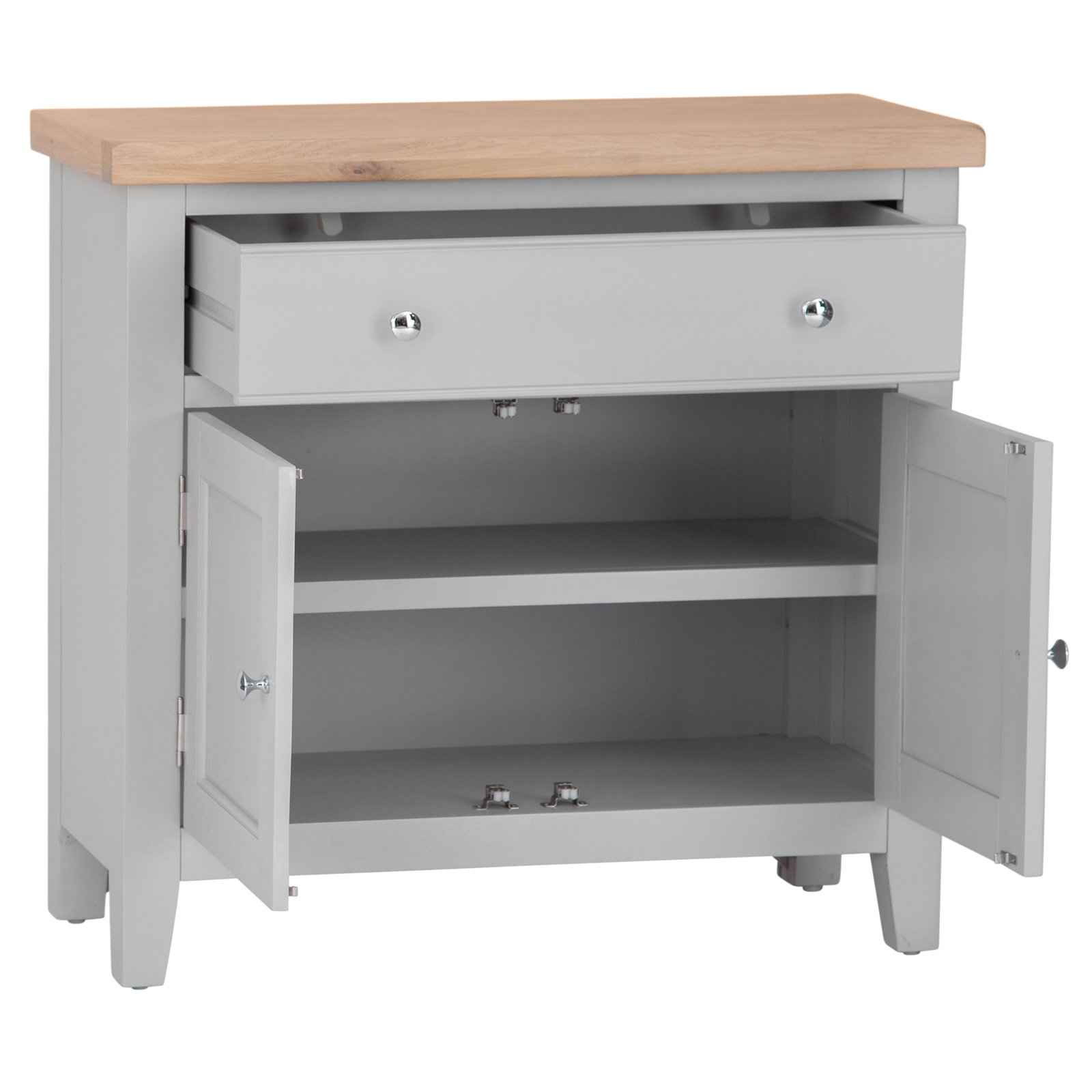 Petit buffet gris en chêne 1 tiroir PAROS | Buffets / Bahuts | Pier Import