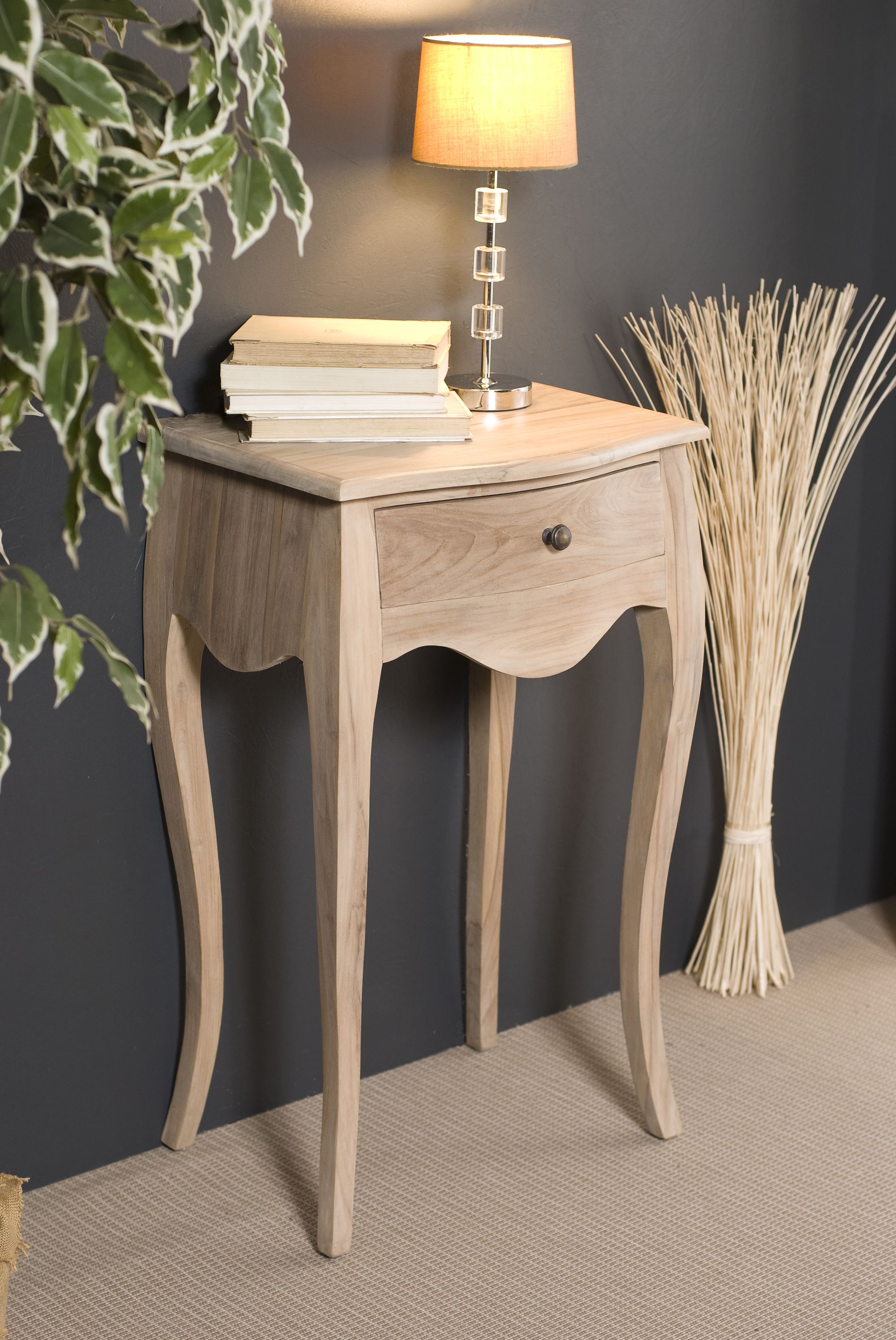 Petite console bois de teck blanchi DIANE | Tables de chevet | Pier Import