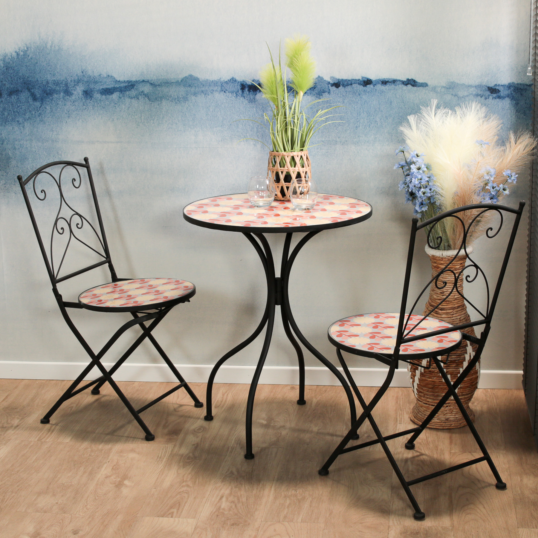 Petite table de jardin motif 70s D. 61 cm GRENADE | Tables d'extérieur ...