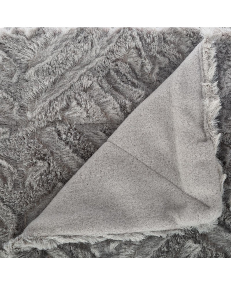 Plaid graphique gris 120x160cm | Plaids / Jetés | Pier Import