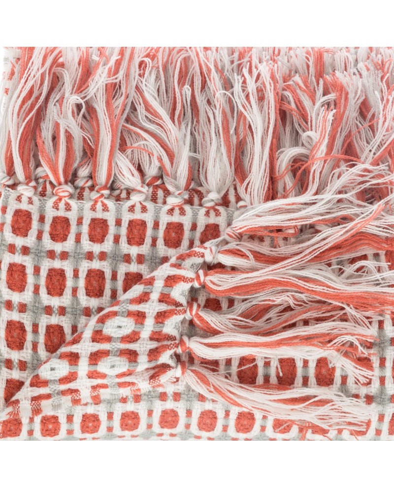 Plaid rouge carreaux réf. 30022050 | Plaids / Jetés | Pier Import