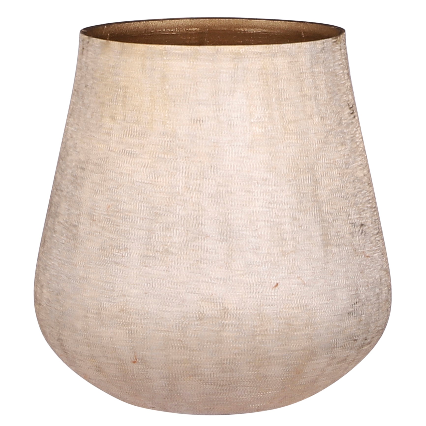 Pot rond couleur beige H 16 cm | Caches-pots | Pier Import
