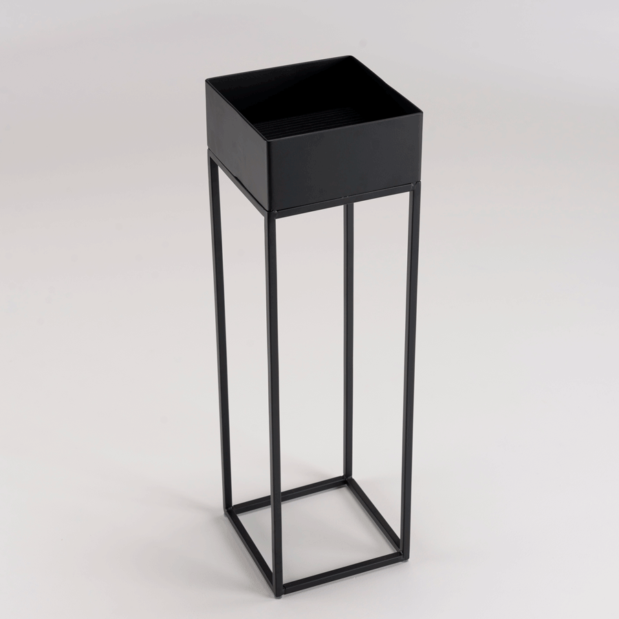 Sellette bois et métal noir industriel 60 cm CORUMBA | Sellettes | Pier ...