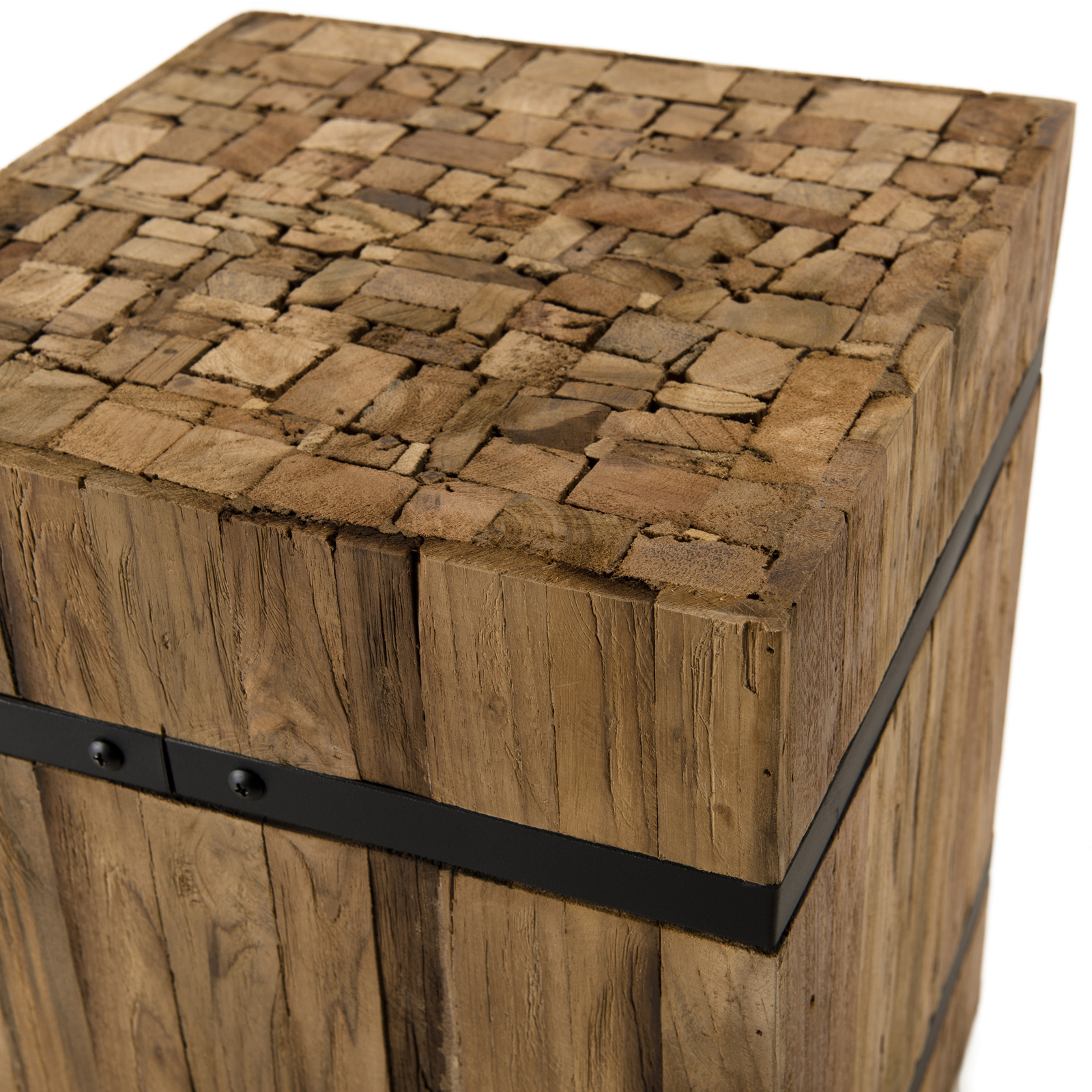 Sellette porte-plante en teck recyclé 46 cm MATT | Sellettes | Pier Import