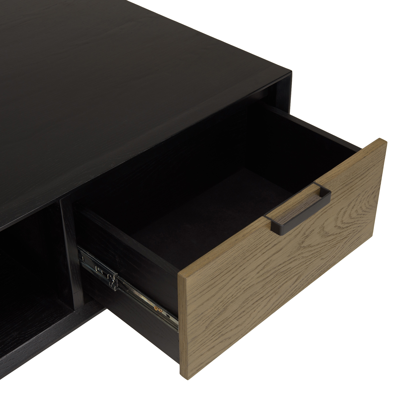 Table basse noire bois et métal 2 tiroirs DERRY | Tables basses | Pier ...