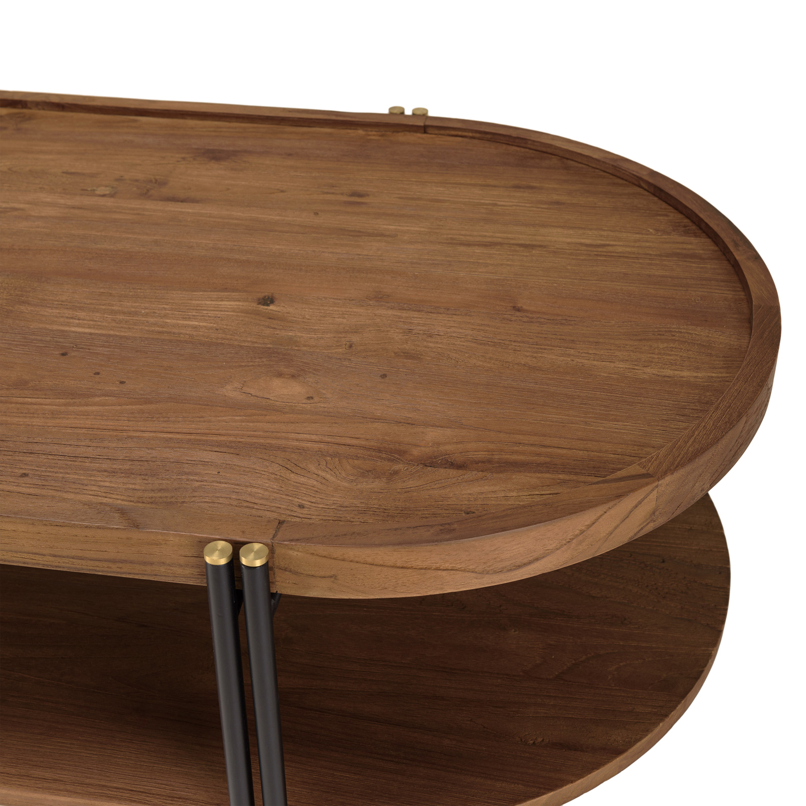 Table basse ovale double plateau en teck recyclé 160 cm SWING | Tables ...