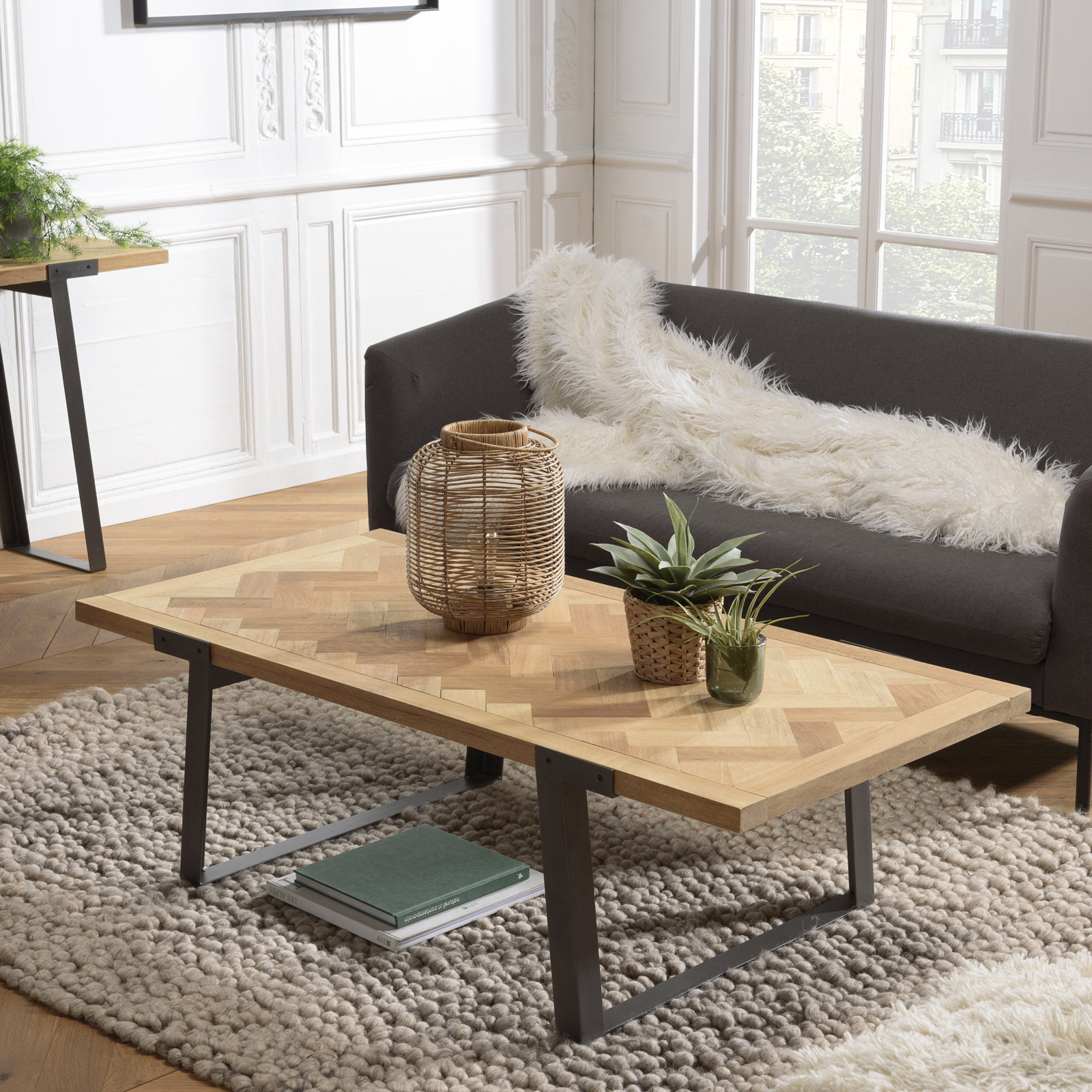 Table basse plateau chevrons en bois bois VULCAN | Tables basses | Pier ...