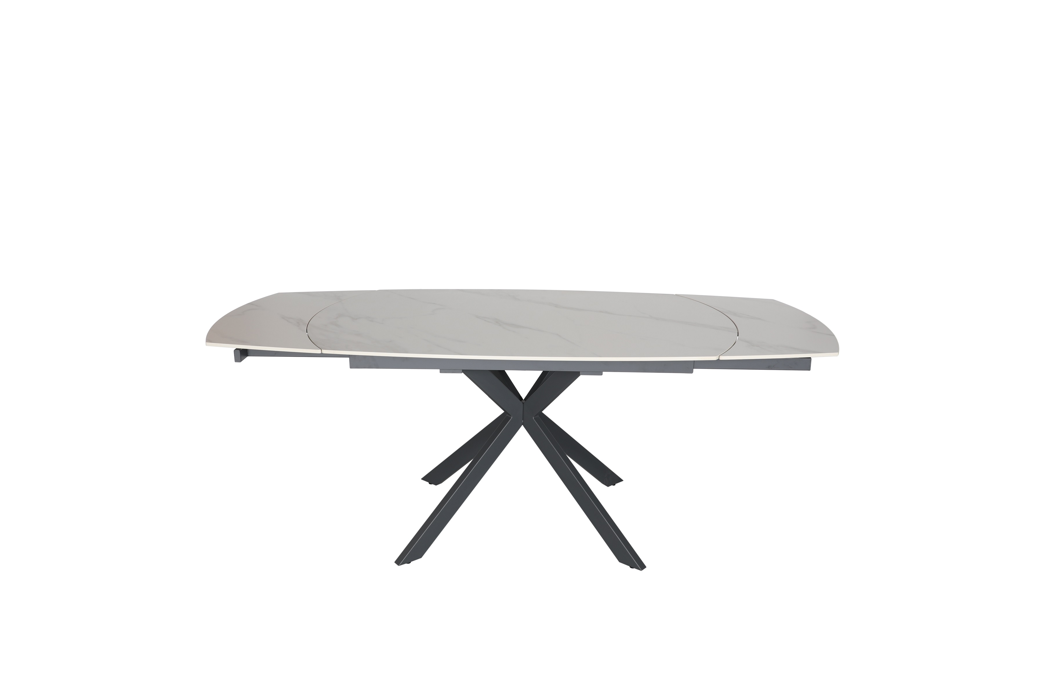 Table extensible céramique marbrée blanche pied mikado 140-200 cm ...