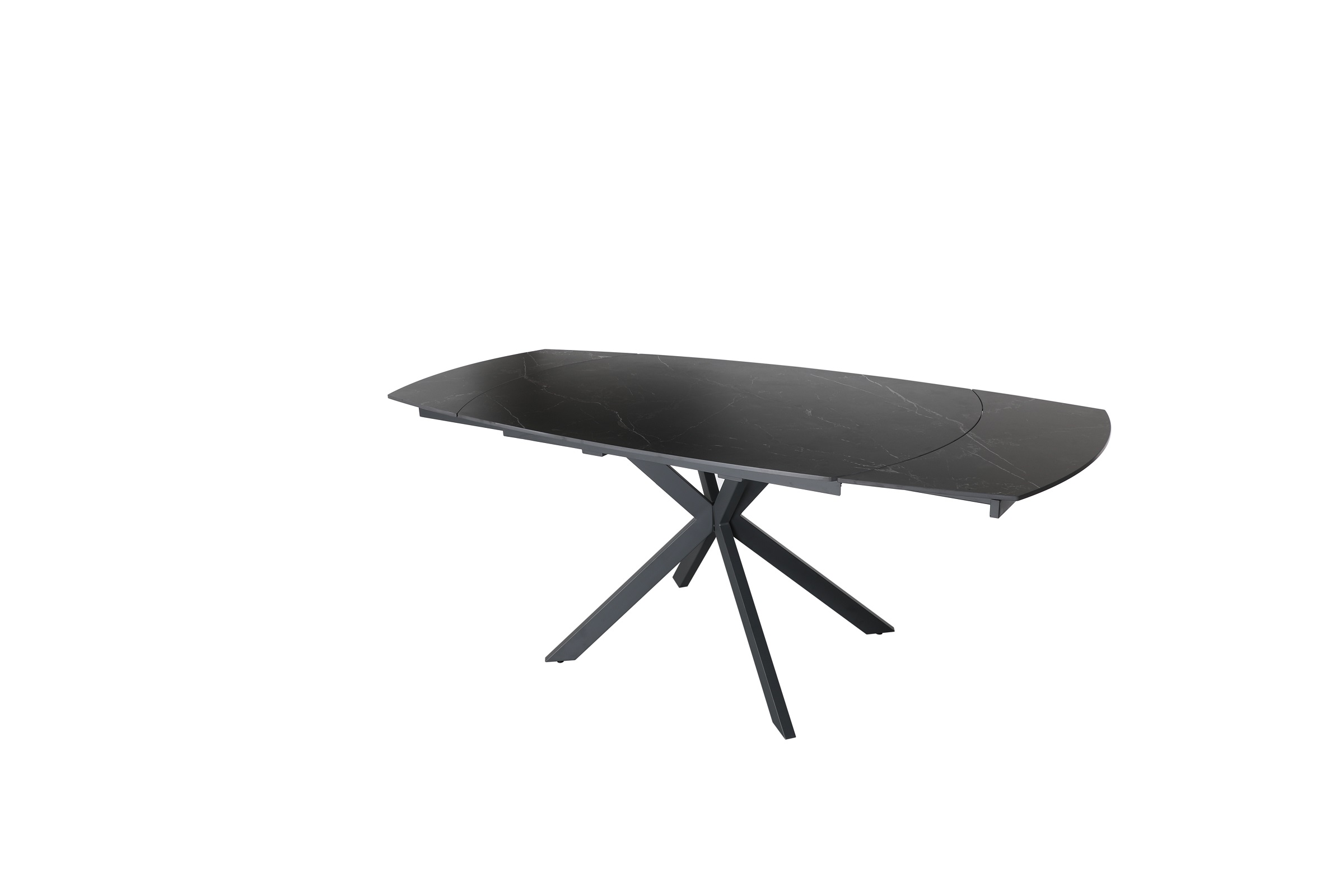 Table extensible céramique marbrée noire pied mikado 140-200 cm OTTAWA | Tables à manger | Pier ...