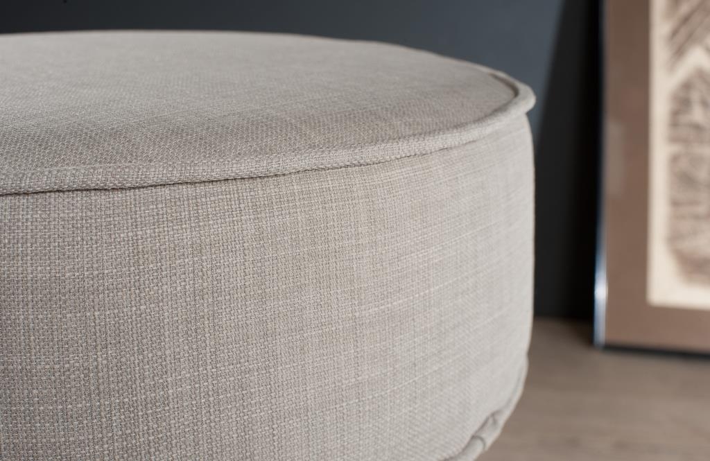 Tabouret bas rond tissu couleur lin 42x42x40cm PASTEL | Tabourets ...