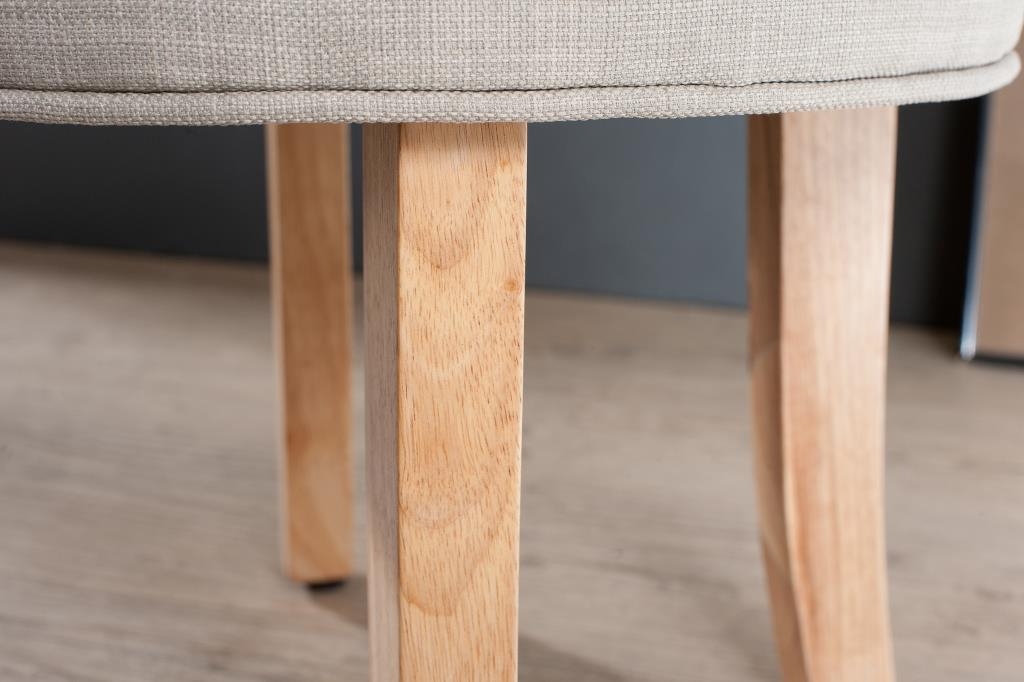 Tabouret bas rond tissu couleur lin 42x42x40cm PASTEL | Tabourets ...