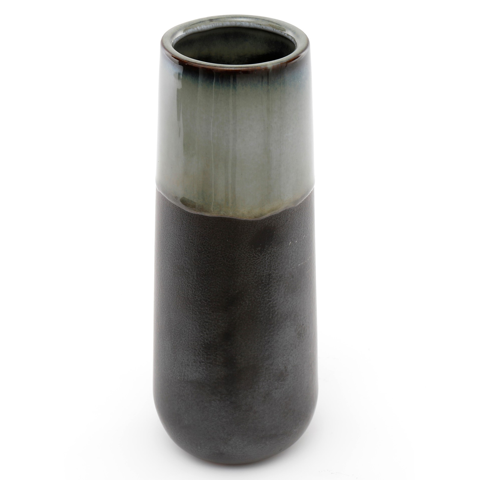 Vase en grès gris bicolore 22 cm | Vases | Pier Import